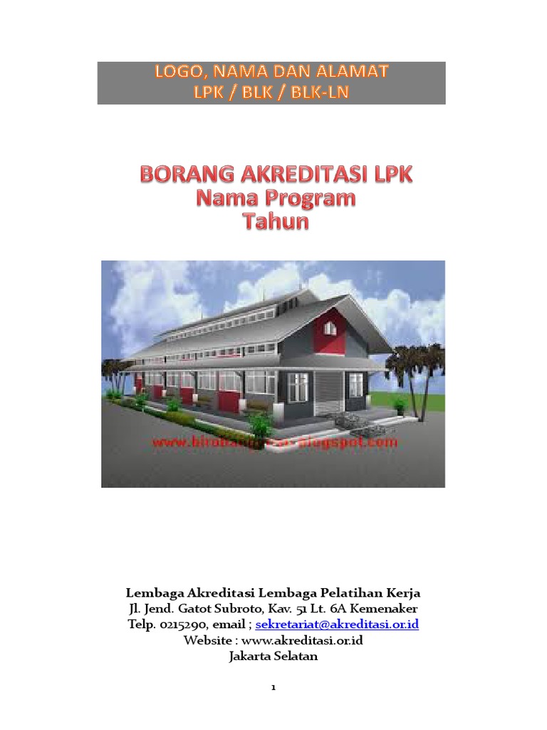 Borang LPK Contoh Penyusunan Lengkap PDF | PDF