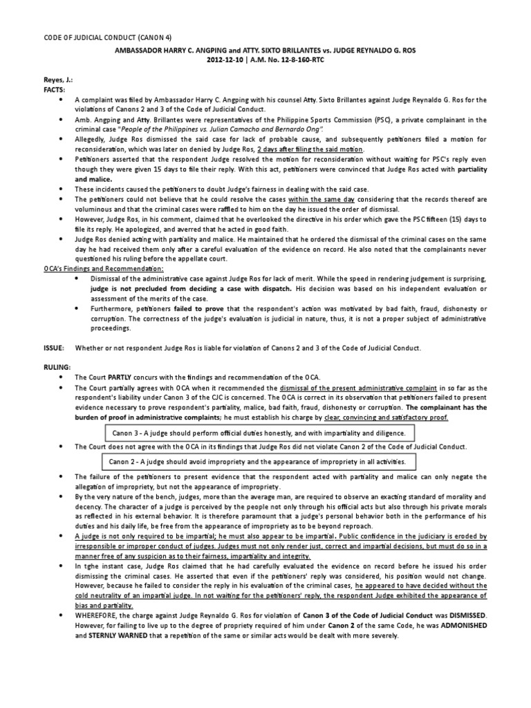 CJC Canon 4 Angping Vs Ros | PDF | Evidence | Judgment (Law)