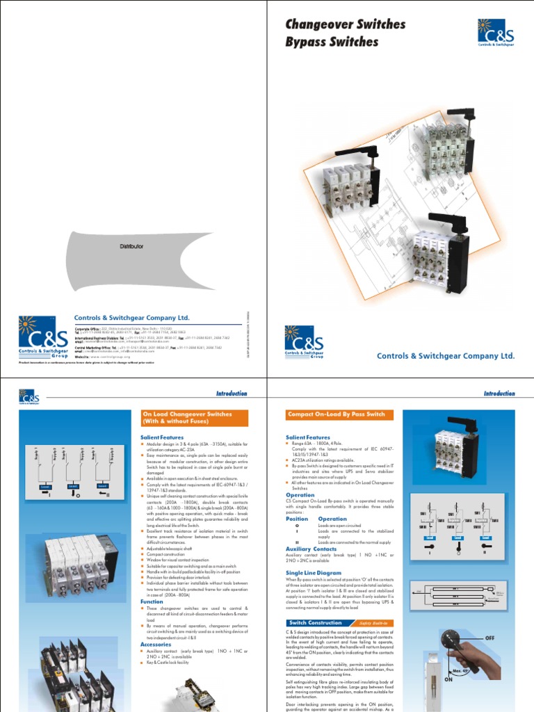 Changeover | PDF | Switch | Fuse (Electrical)