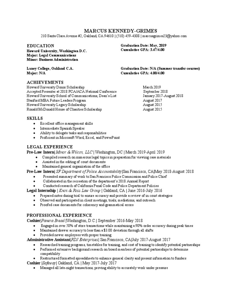 Marcus Kennedy-Grimes: Education | PDF | Leadership | Business