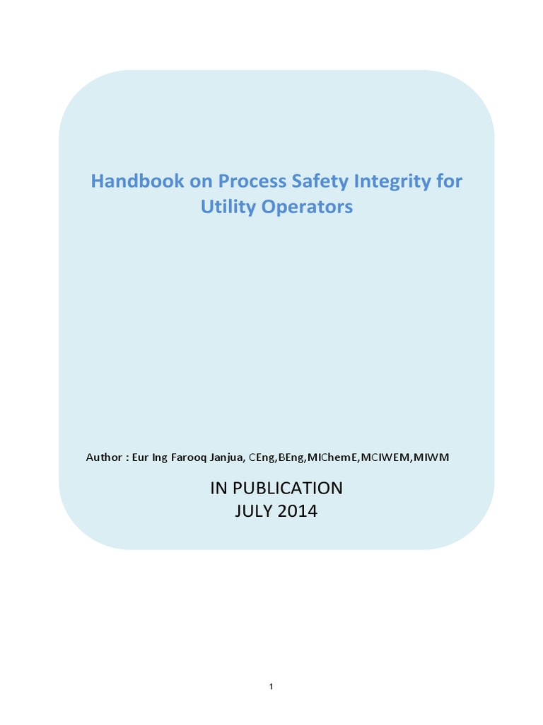 Handbook On Process Safety Integrity For Utility Operators PDF | PDF ...