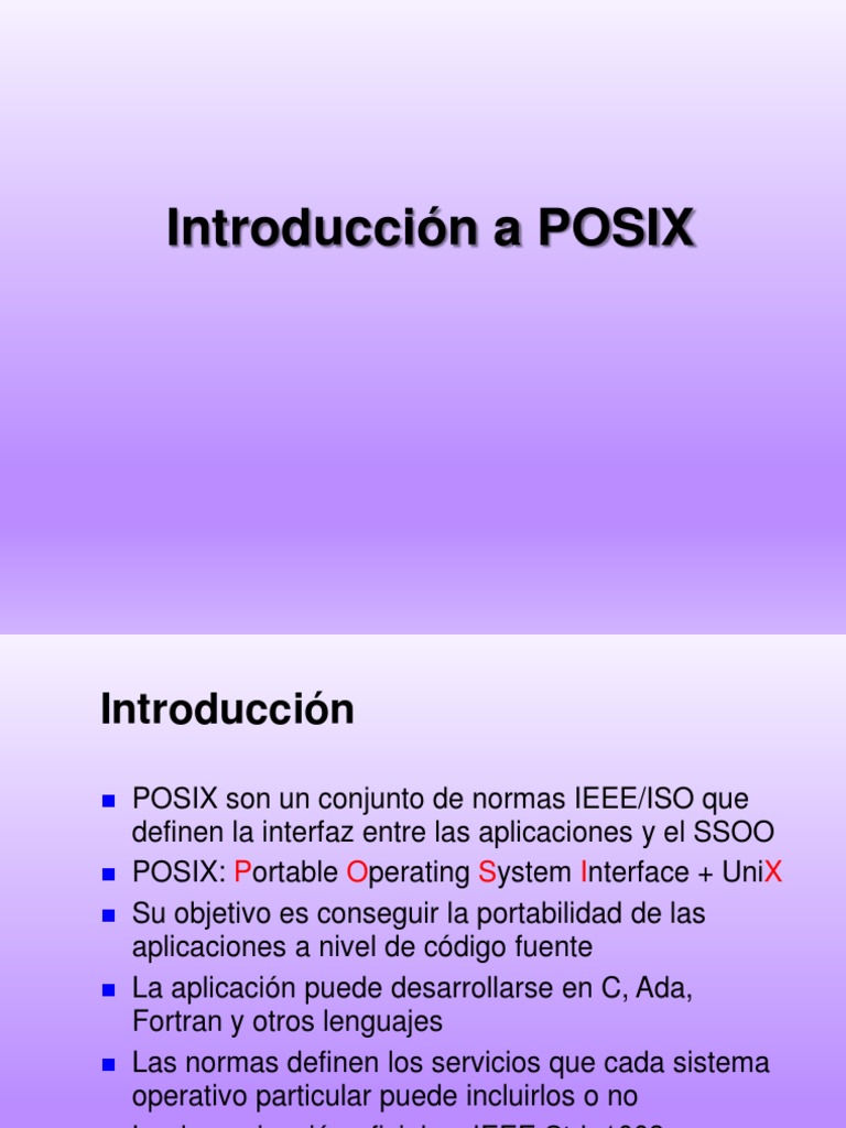 Introduccion Posix Portable Operating System Interface Unix | PDF ...