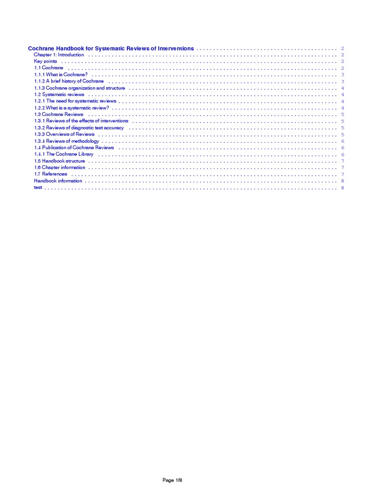 Cochrane Handbook For Systematic Reviews of Interventions | PDF ...