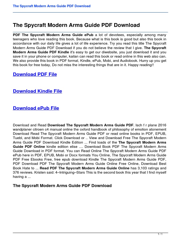 The Spycraft Modern Arms Guide PDF Download | PDF | Amazon Kindle ...