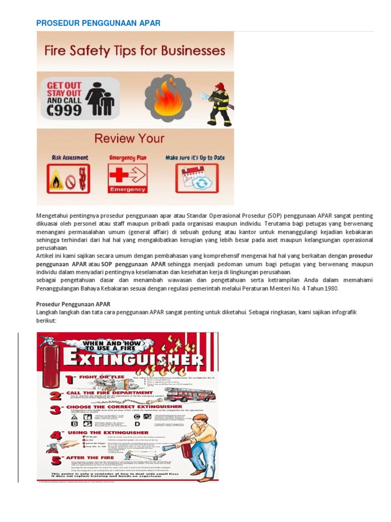 Prosedur Penggunaan Apar | PDF