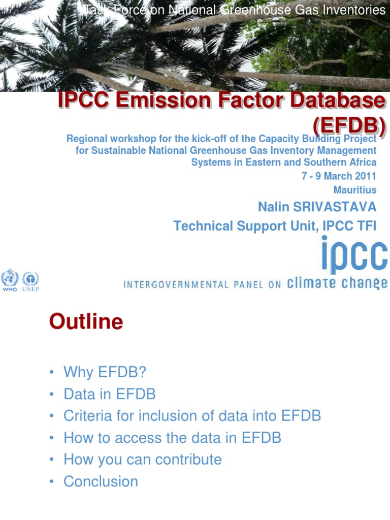 IPCC Emission Factor Database (EFDB) : Nalin Srivastava Technical Support Unit, IPCC TFI | PDF ...
