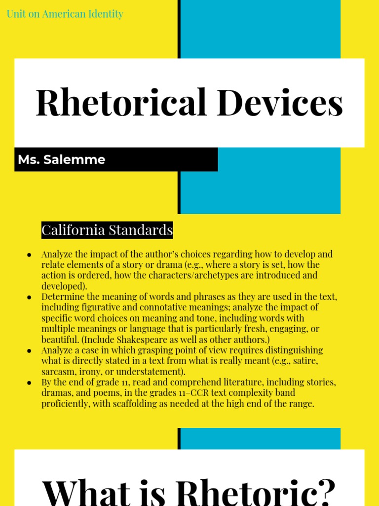 Rhetorical Devices in American Identity | PDF | Metaphor | Rhetoric