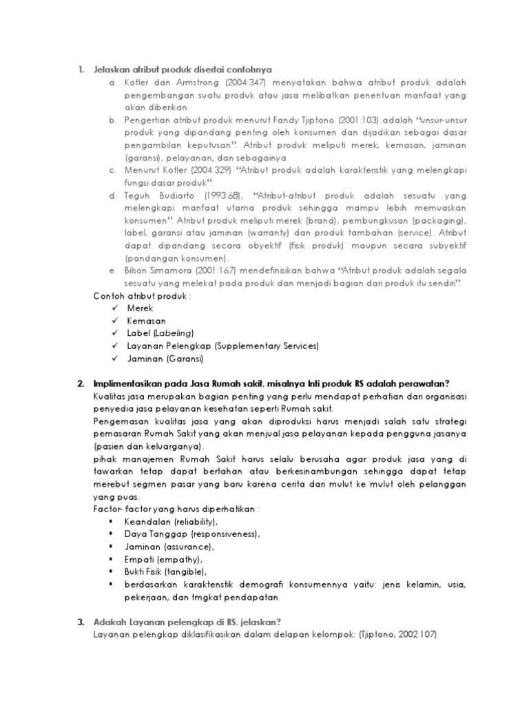 Jelaskan Atribut Produk Disertai Contohnya | PDF