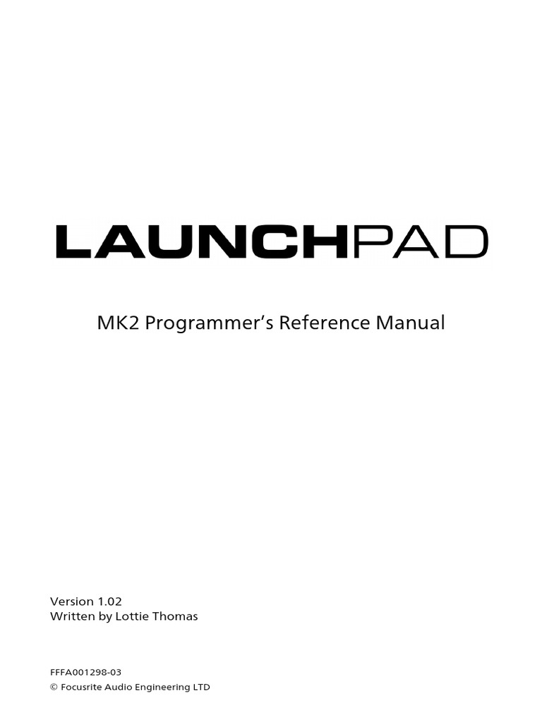 Launchpad mk2 Programmers Reference Guide v1 02 PDF | PDF | Booting | Digital Technology