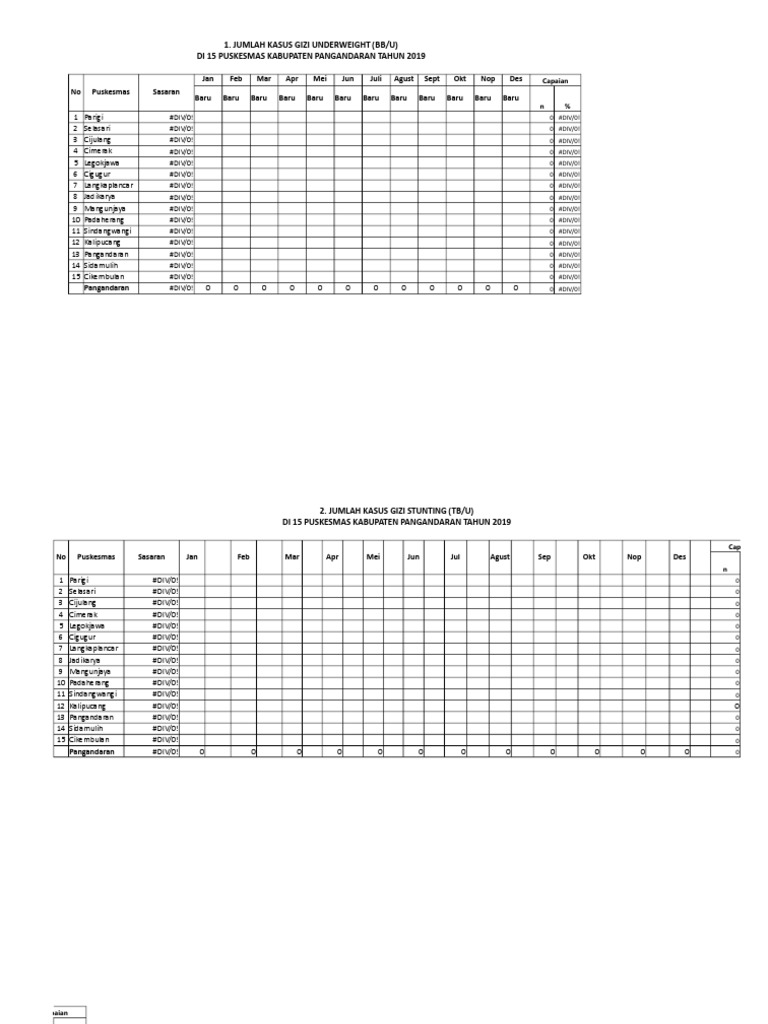 20 Indikator Gizi Pusk 2019 | PDF