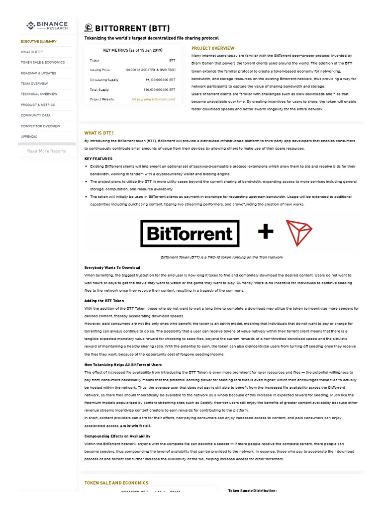Bittorrent (BTT) : Project Overview | PDF | Peer To Peer | Application Layer Protocols