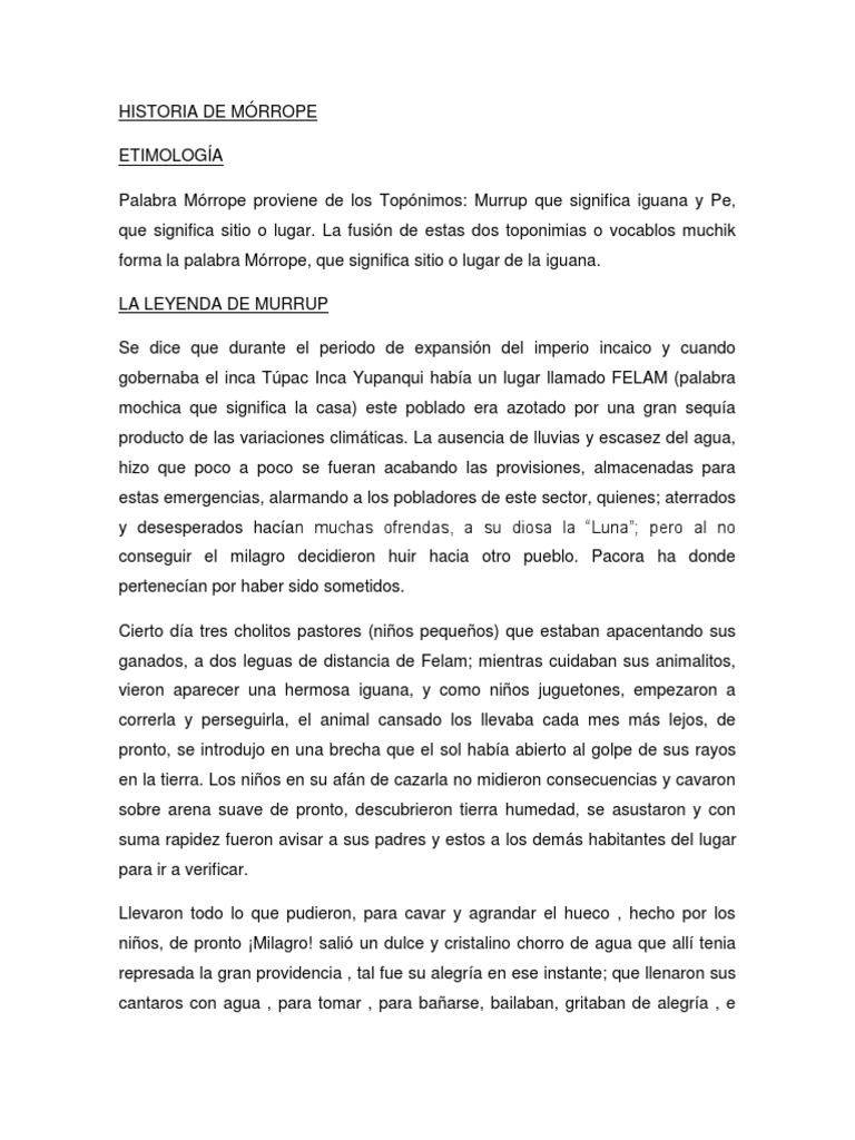 Historia de Mórrope | PDF | Imperio Inca | Perú