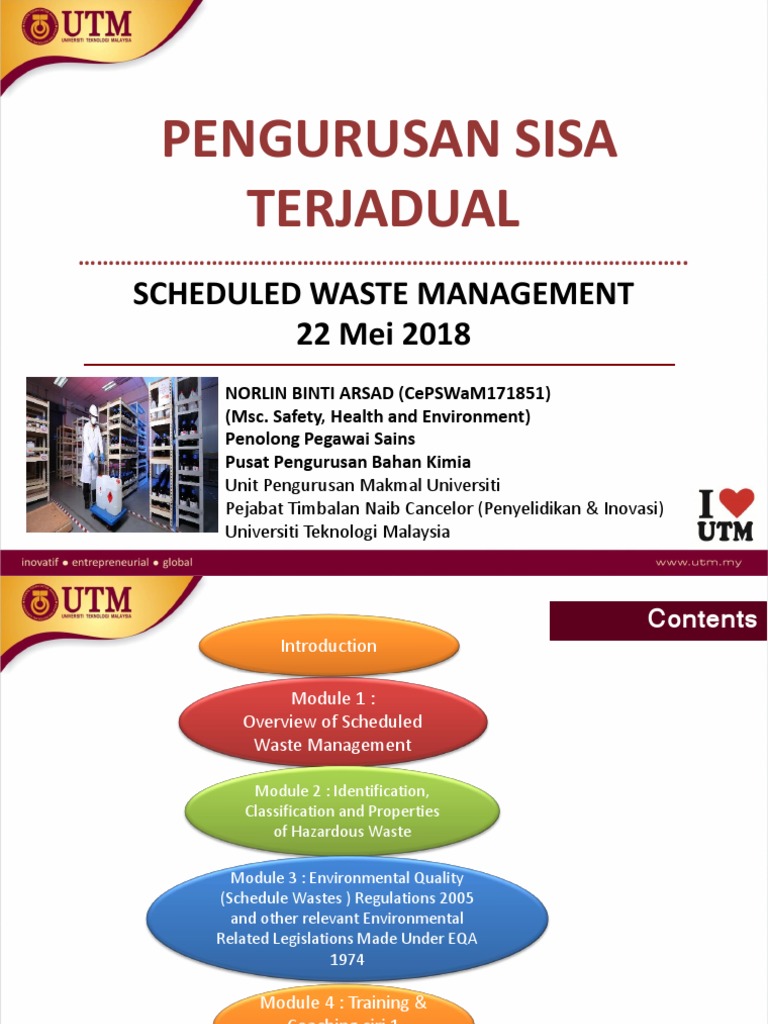 4.schedule Waste Management UTM - SWMP - 22mei2018 PDF | PDF | Waste ...