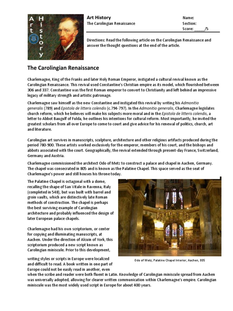 The Carolingian Renaissance | PDF | Charlemagne | Middle Ages