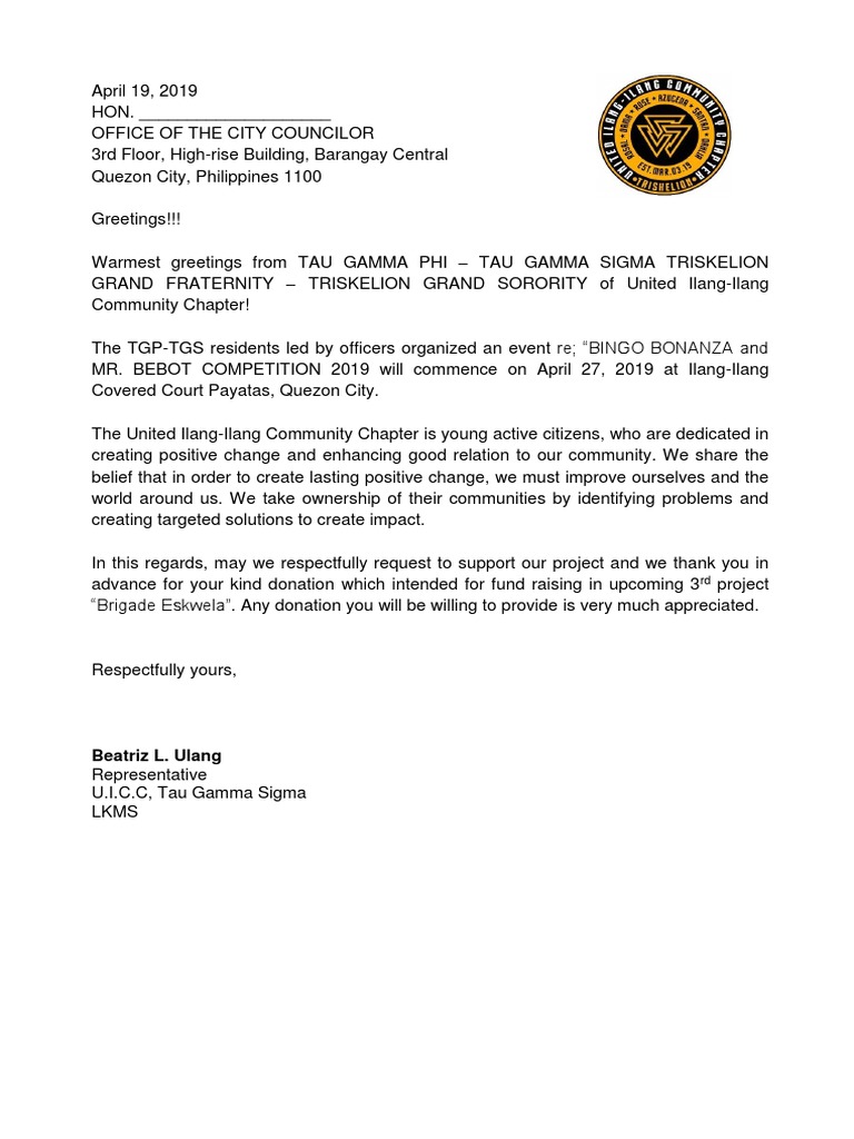 Request Letter Solicitation TGP Tgs 1 | PDF