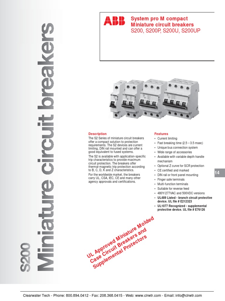 Abb MCB PDF | PDF | Components | Electricity