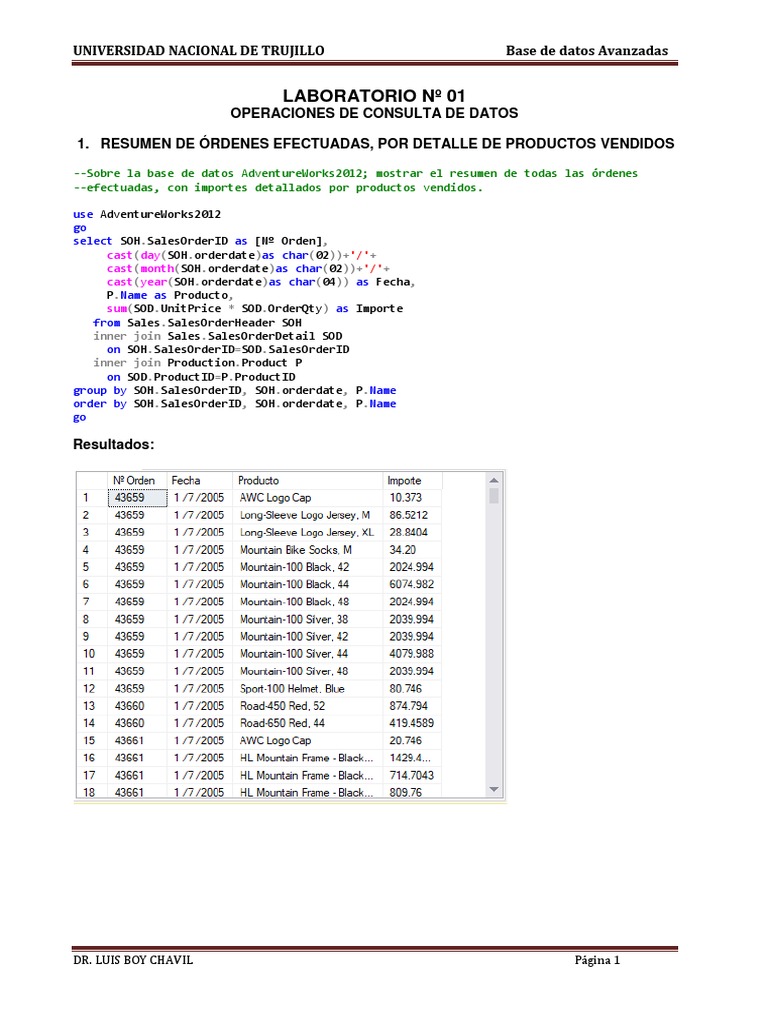 4-Consultas Avanzadas en T-SQL | PDF | Bases de datos | Gestión de datos