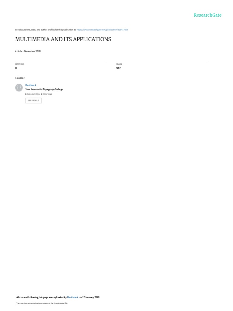 Multimedia and Its Applications | PDF | Dvd | Multimedia