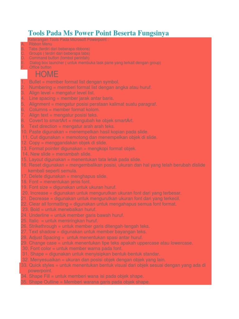 Tools and Functions in Microsoft PowerPoint | PDF