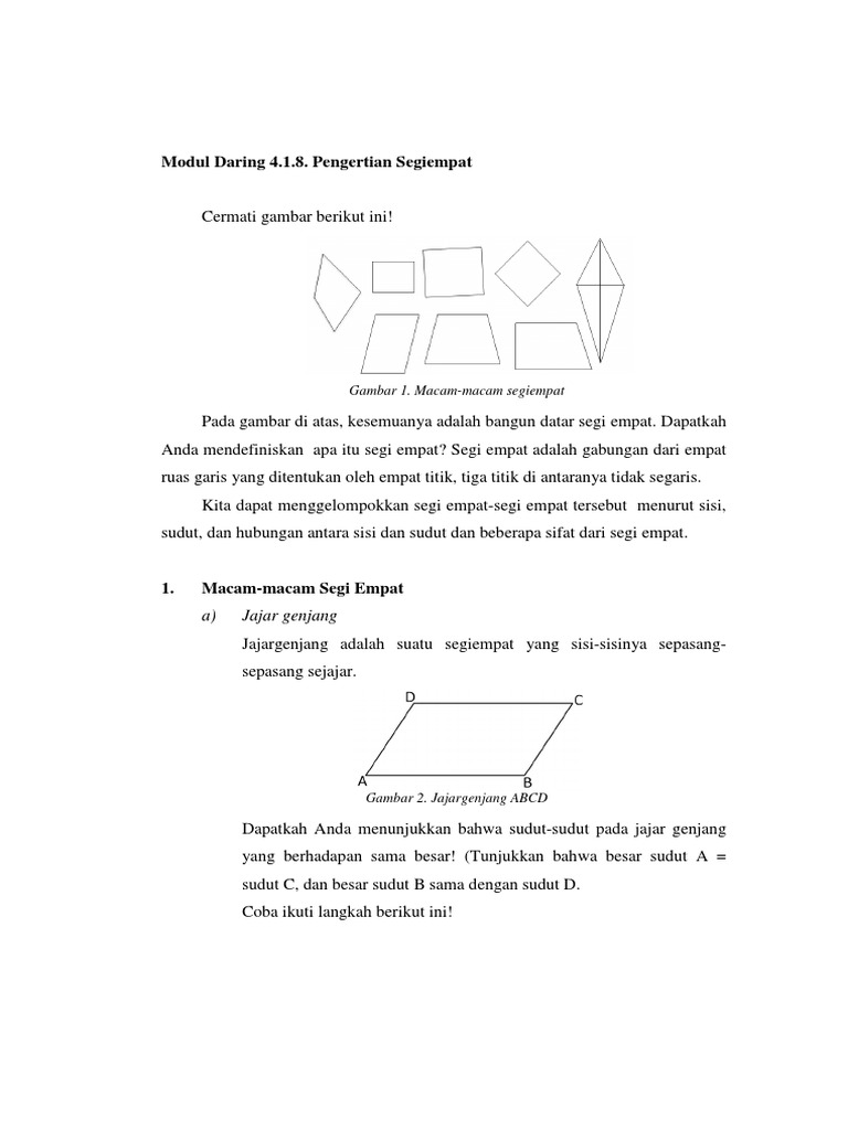 Macam-macam Segiempat dan Sifat-sifatnya | PDF