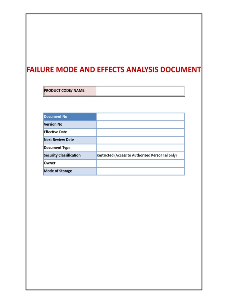 Sample FMEA Template | PDF | Systems Engineering | Systems Theory