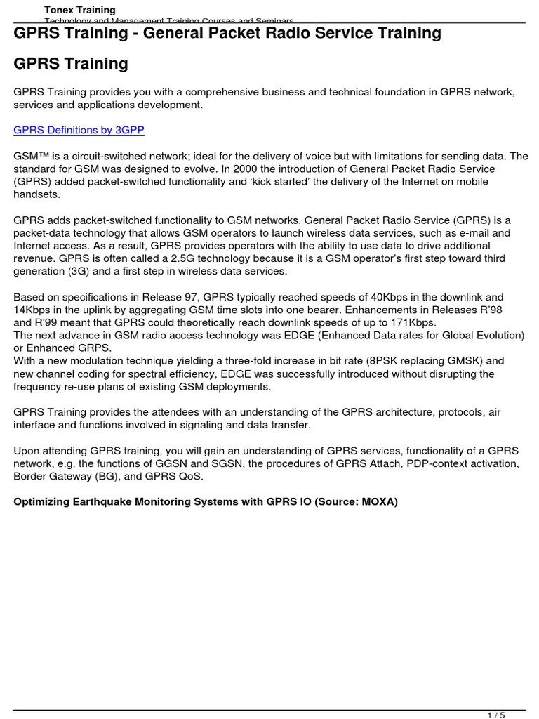 Gprs Training | PDF | General Packet Radio Service | Internet Protocols