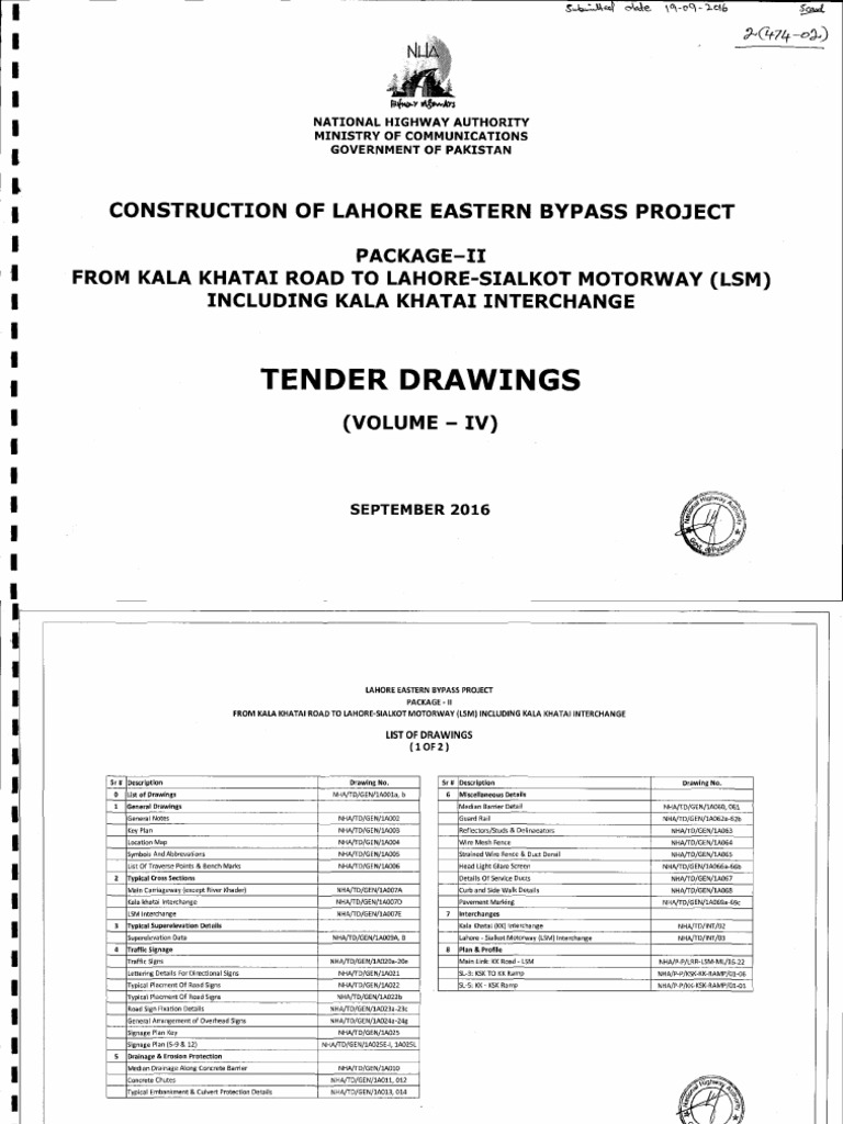 Drawing Construction of Lahore Eastern Bypass Project LEBP Package II ...