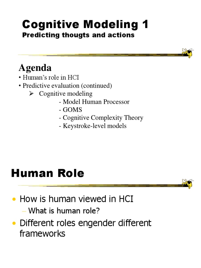 HCI - Gattech09 Cognitive Model GOMS | PDF | Usability | Memory