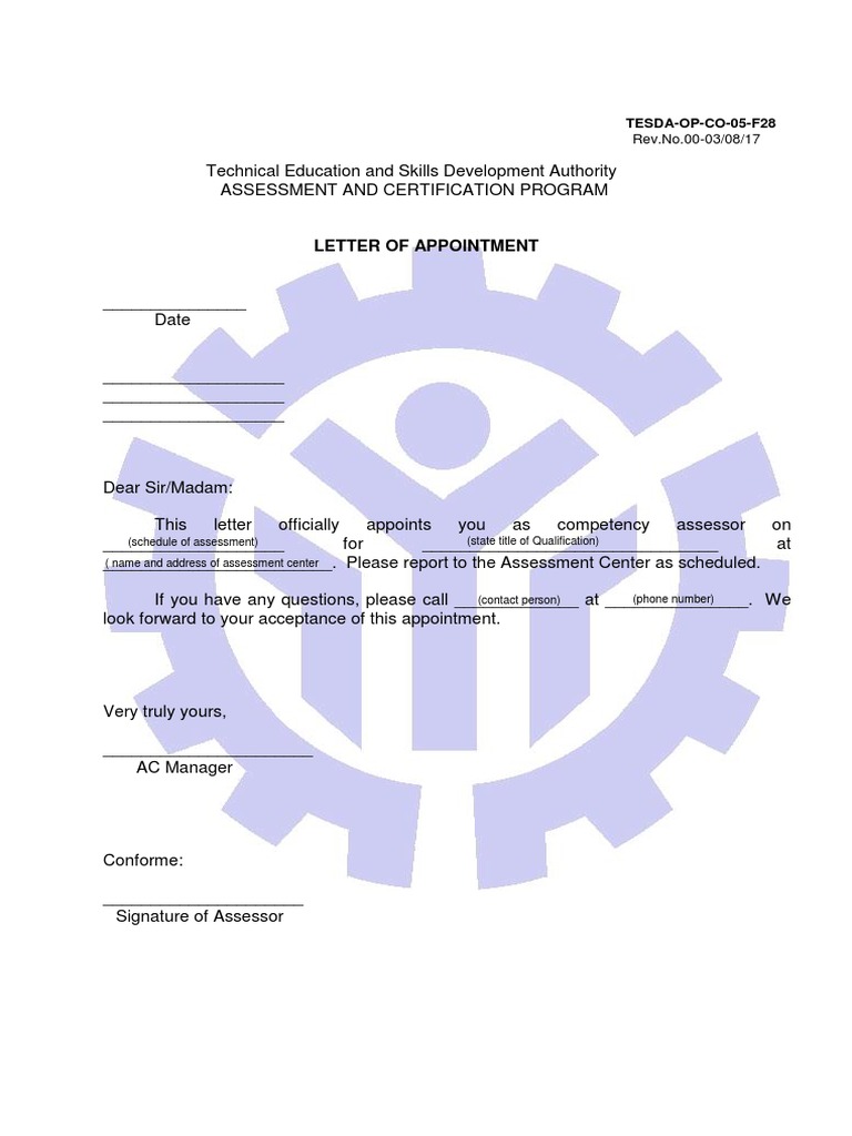 Letter of Appointment | PDF | Industrial Gases | Welding