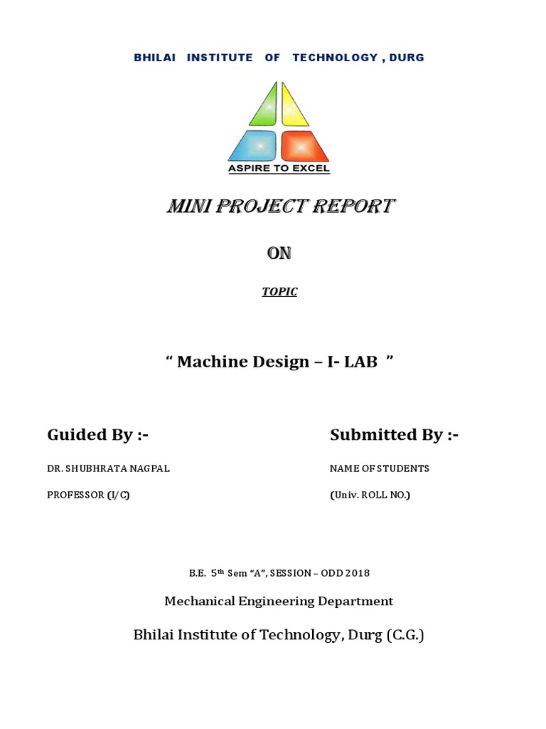 MINI Project Report: " Machine Design - I-LAB " | PDF | Clutch | Stress ...