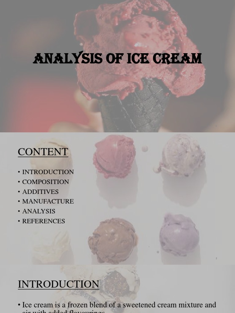 Ice Cream Composition and Analysis | PDF | Ice Cream | Cream