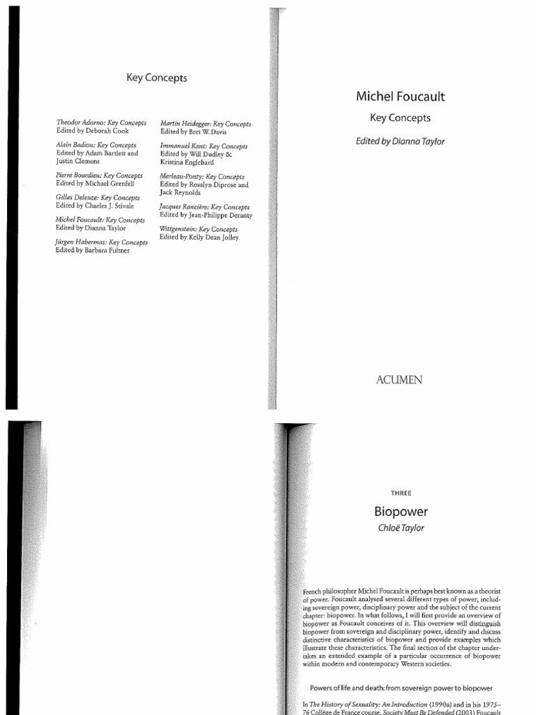 Biopower in Michel Foucault Key Concept PDF | PDF
