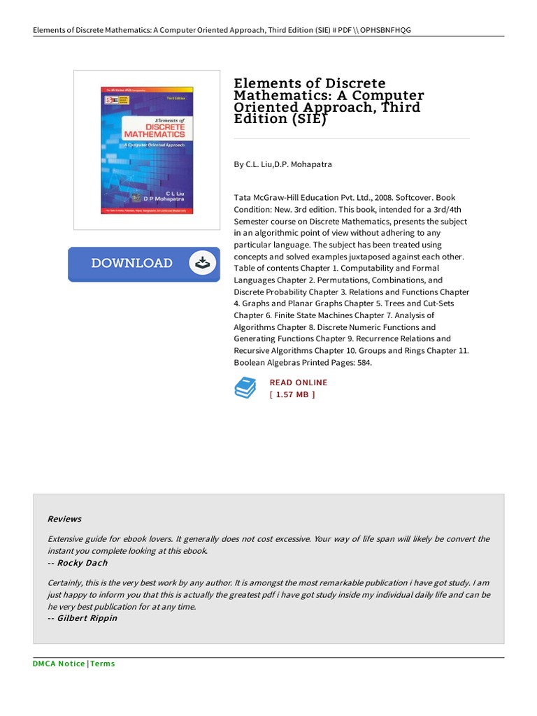 Elements Of Discrete Mathematics A Computer Orie Download Free Pdf Discrete Mathematics