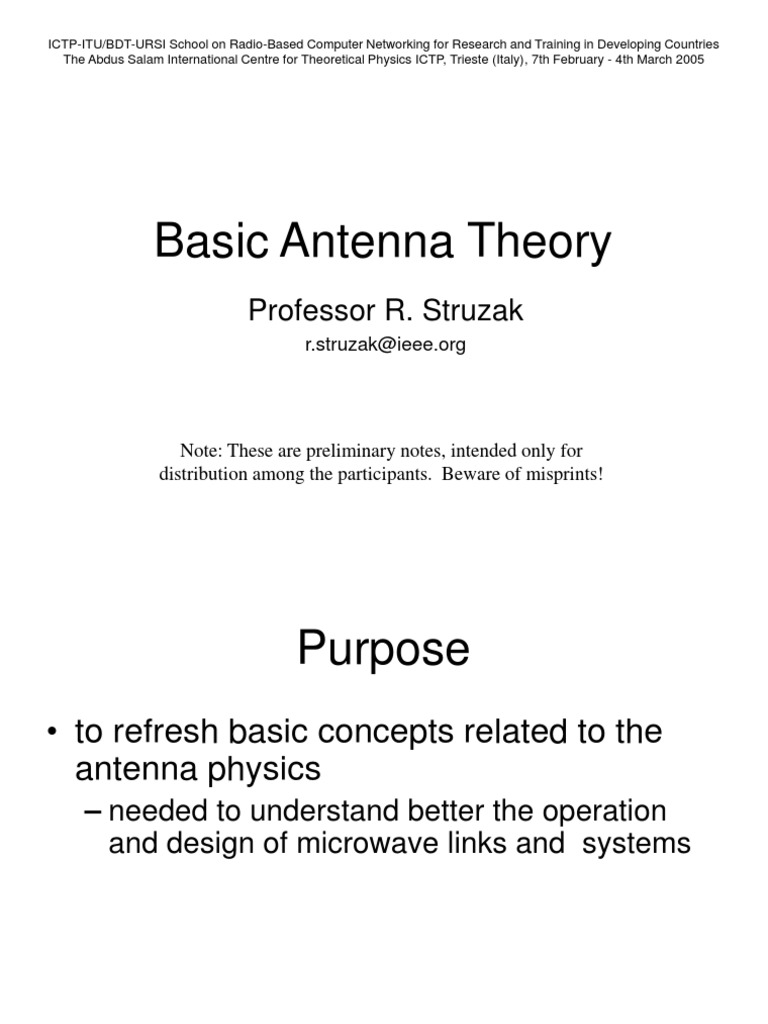 Basic Antenna Theory: Professor R. Struzak | Download Free PDF ...