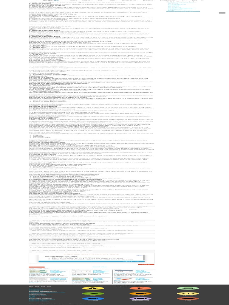 Top 50 SQL Interview Questions | PDF | Database Index | Relational Database