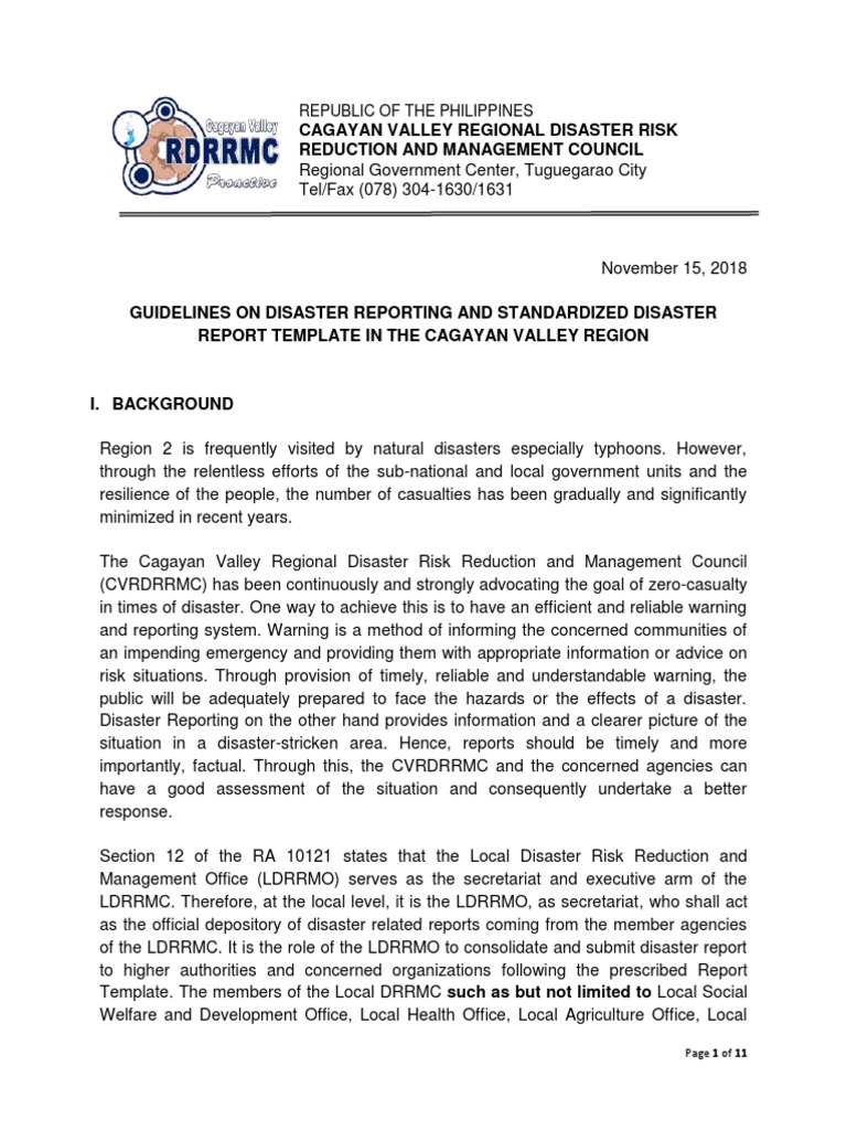 Guidelines On Disaster Reporting | Download Free PDF | Infographics ...