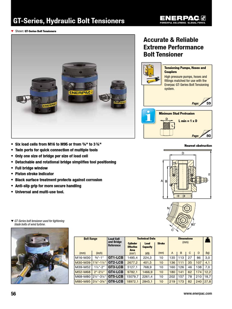 Hydraulic Bolt Tensioners Enerpac | PDF | Machines | Manufactured Goods