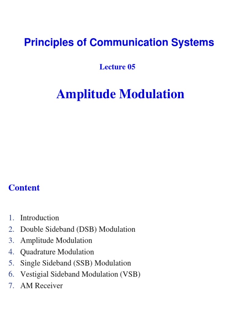 ComSys-05-Amplitude Modulation PDF | PDF | Modulation | Telecommunications Engineering
