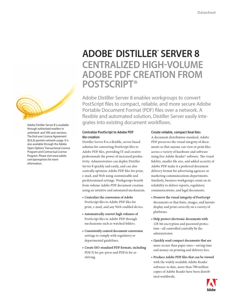 Adobe Distiller Server 8: Centralized High-Volume Adobe PDF Creation ...