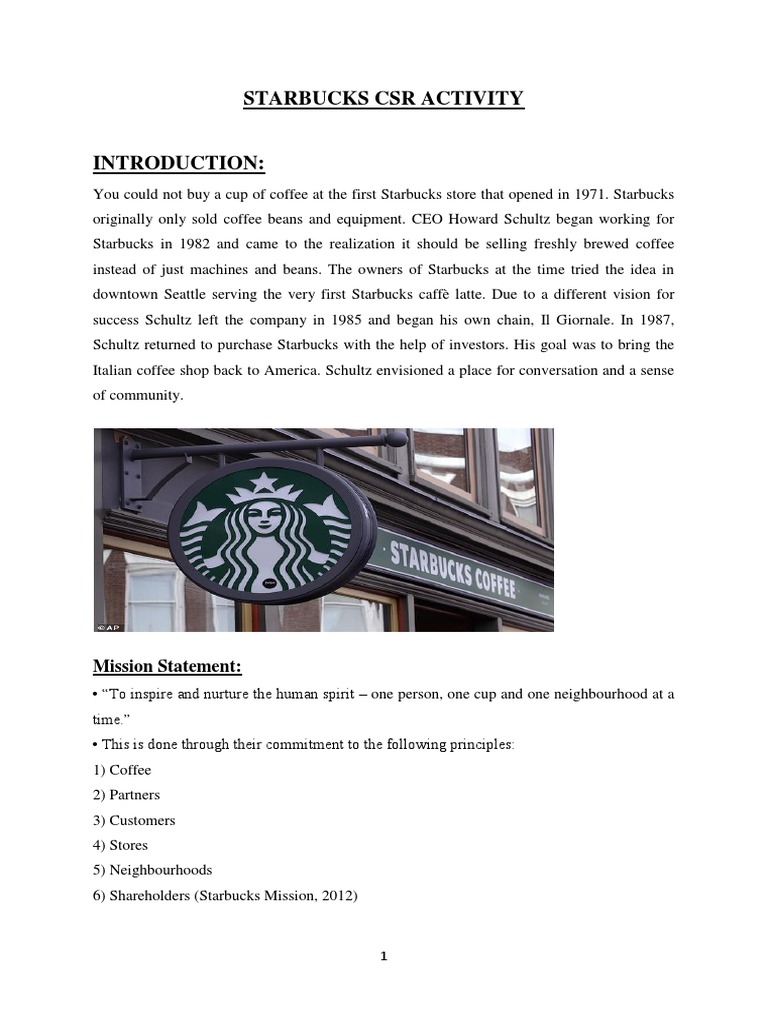 Starbucks CSR | PDF | Starbucks | Fair Trade