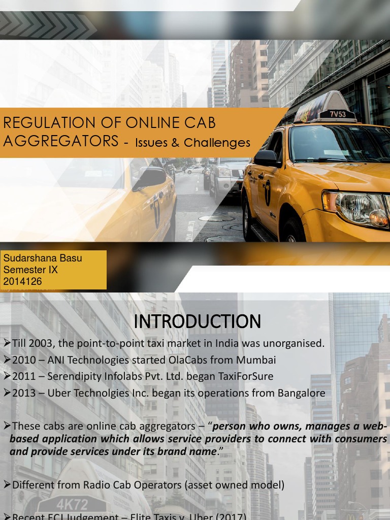 Regulation of Online Cab Aggregators | PDF | Taxicab | Sharing Economy