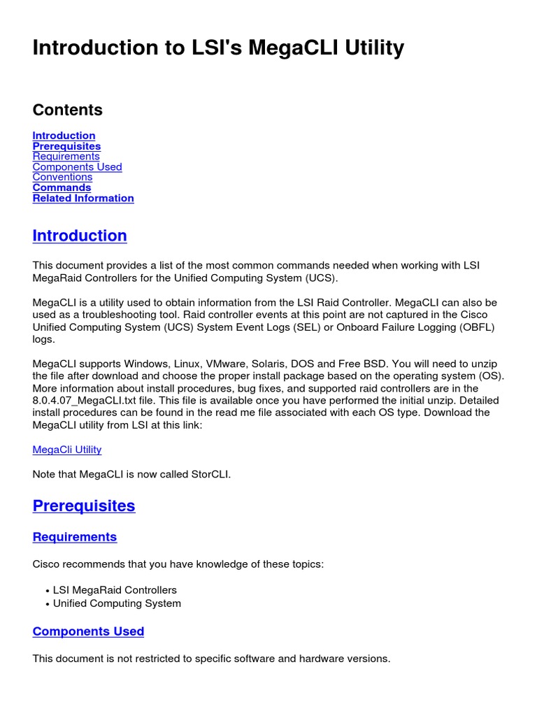 LSI MegaRAID | PDF | Operating System | Command Line Interface