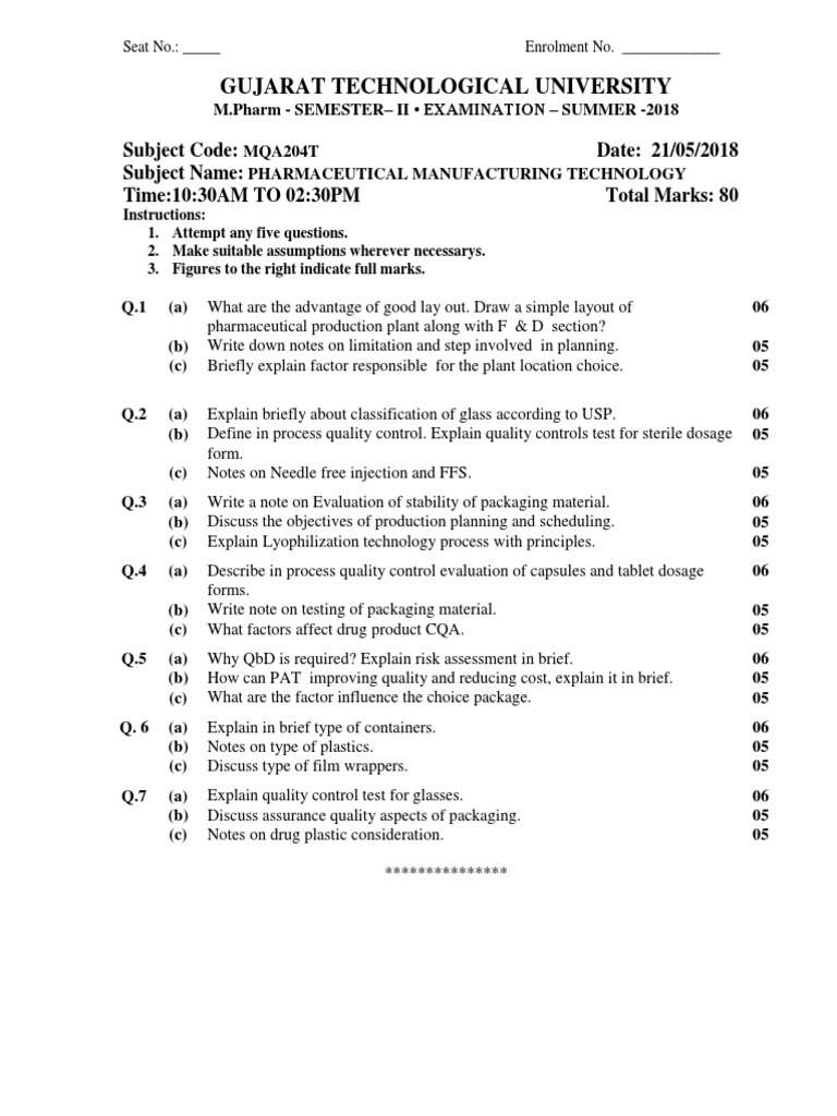 Gujarat Technological University: Subject Code: Date: 21/05/2018 ...