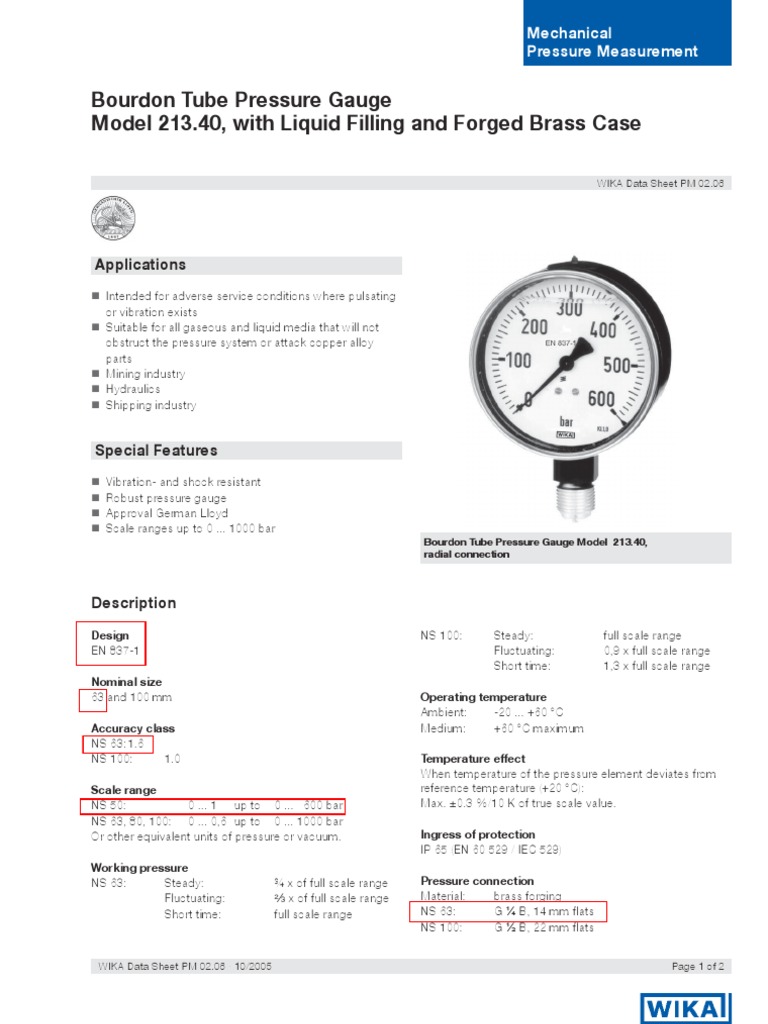 Pressure Gauge | PDF | Pressure Measurement | Pressure
