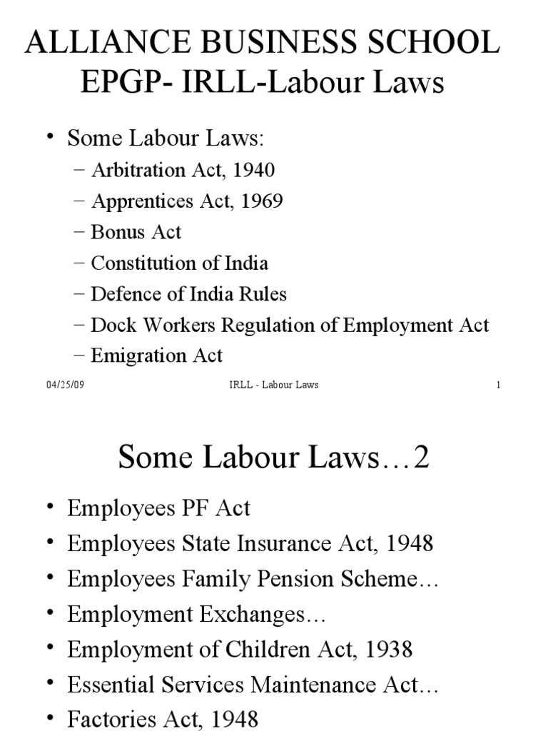Industrial Relation &labour Laws | PDF | Employment | Salary