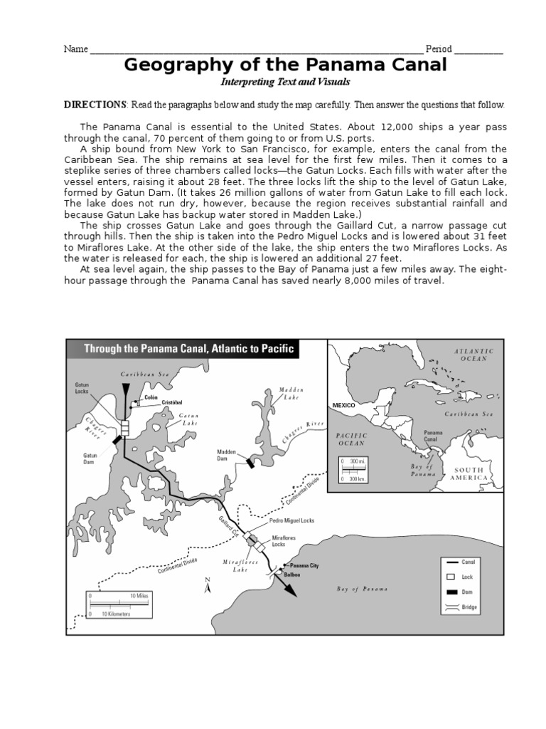 Geography of the Panama Canal Overview | PDF | Panama Canal | Watercraft
