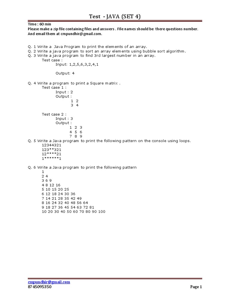 Java Test Set 4 | PDF