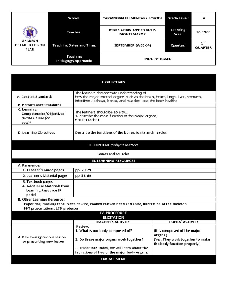 Functions of Bones and Muscles in Grade 4 | PDF | Human Body | Hand