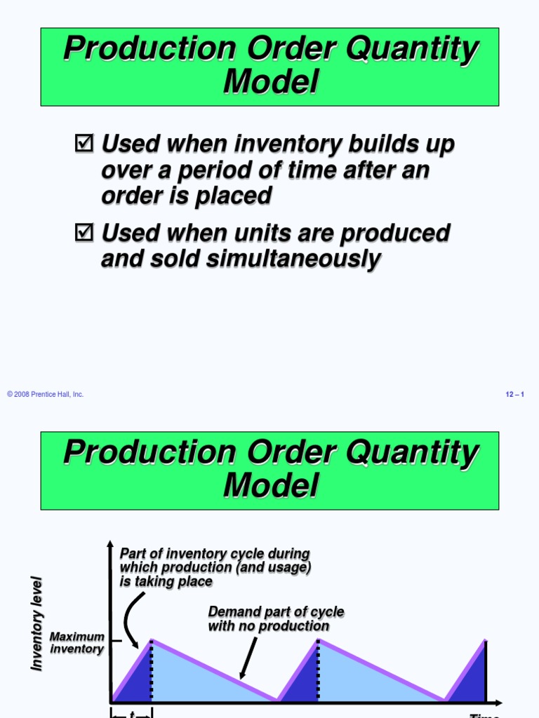 Production Order Quantity Model: Used When Inventory Builds Up | PDF ...