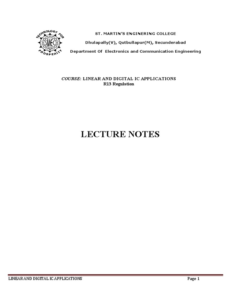 Linear & Digital IC Applications | PDF | Operational Amplifier | Read ...